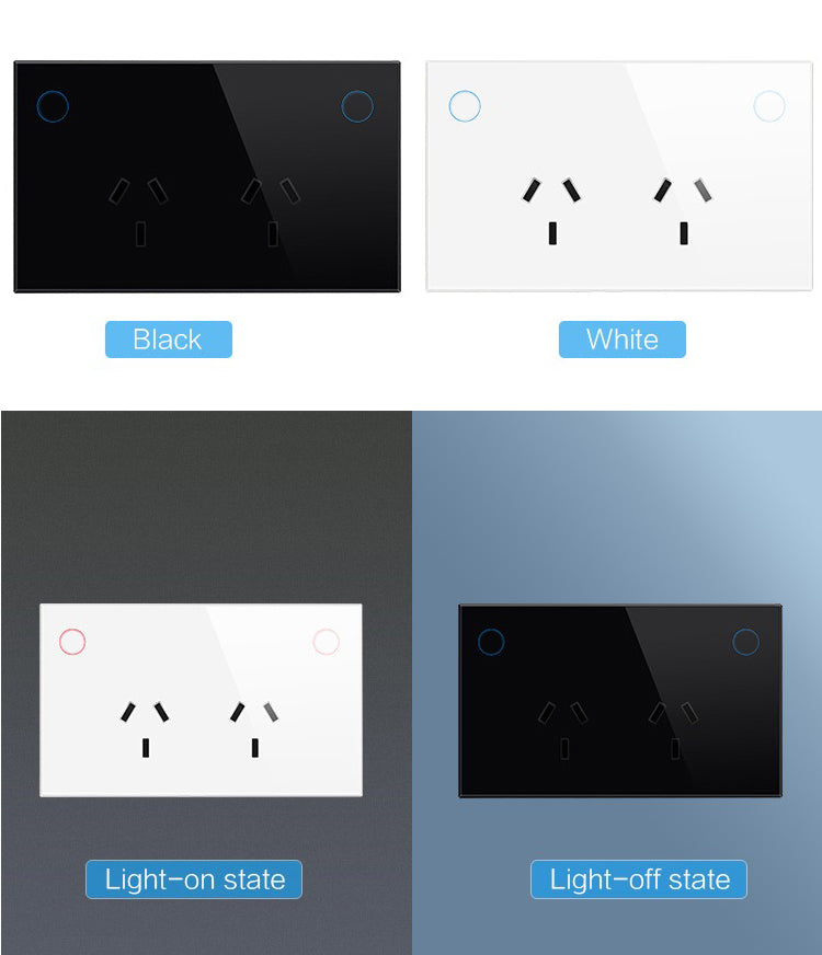 ZIGBEE Smart Socket Double Powerpoint Glass SAA Approved for Australia ...