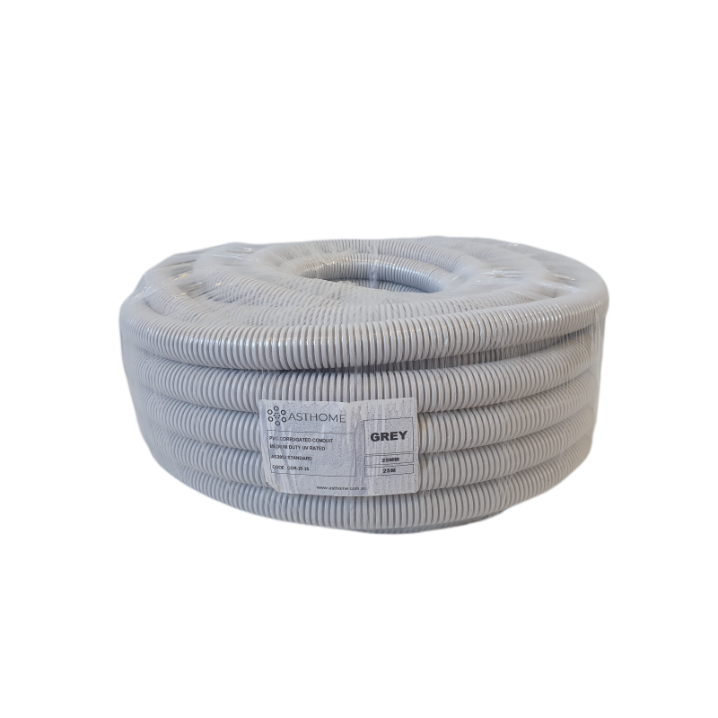 25mm Corrugated Conduit Medium Duty Grey 25m – Asthome Smart Electrical ...