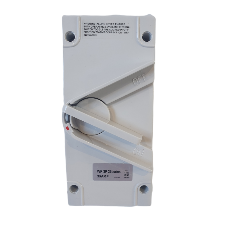 Weatherproof Isolator 2 Pole 35A IP56 – Asthome Smart Electrical Supplies